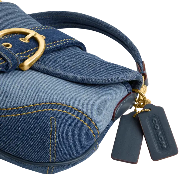 Coach Soho Bag In Repurposed Denim - Brass/Blue Multi | Editorialist
